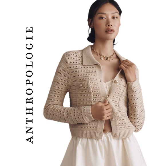 Anthropologie | Sweaters | Anthropologie Nvlt Collared Knit Lady Jacket ...